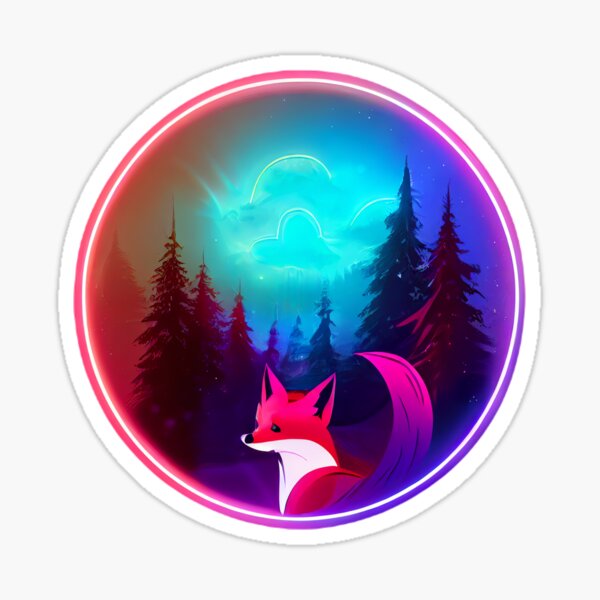 "Fox in the forest" Sticker for Sale by MAV-Arts | Redbubble