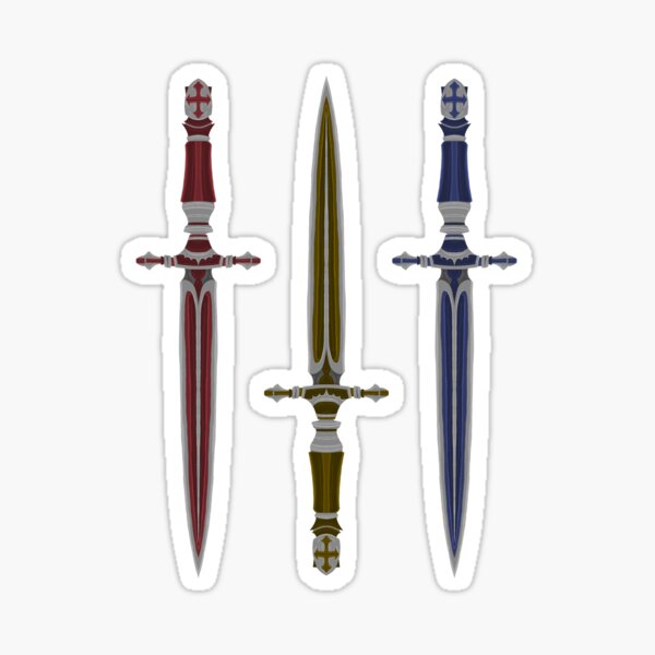 "Primary Colored Daggers" Sticker for Sale by Abarenn | Redbubble