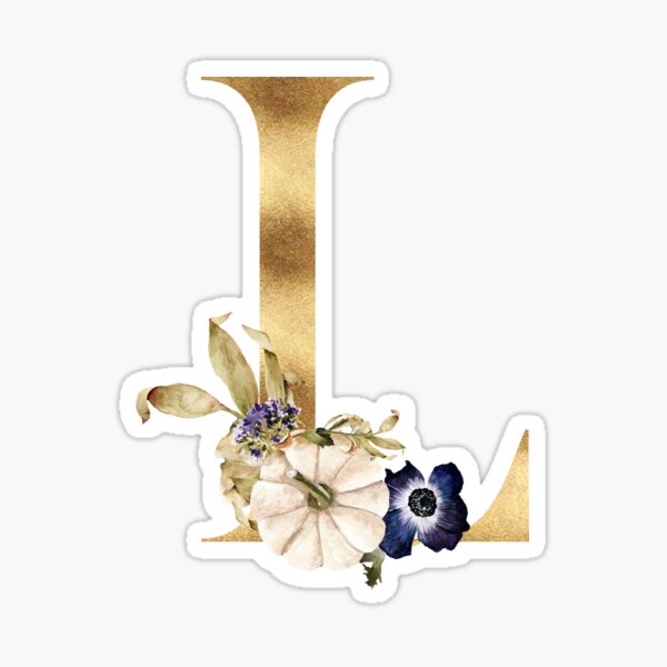 "Gold Autumn Theme Letter L" Sticker for Sale by visitors2leads | Redbubble