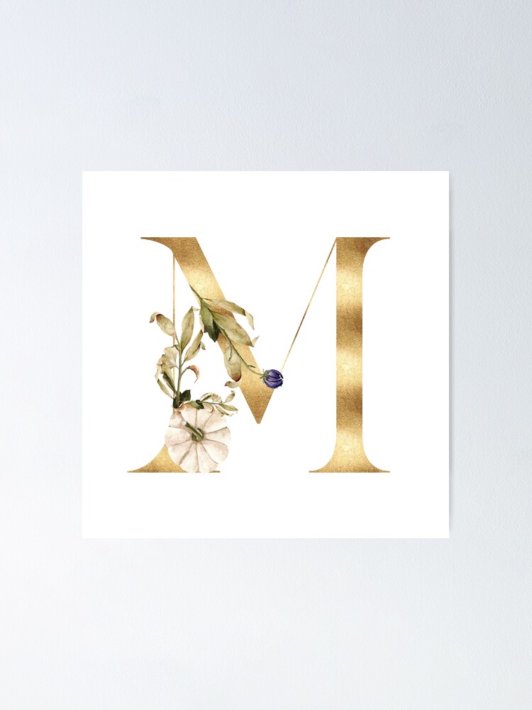 "Gold Autumn Theme Letter M" Poster for Sale by visitors2leads | Redbubble