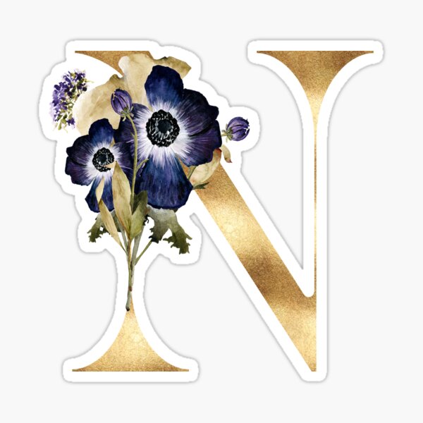 "Gold Autumn Theme Letter N" Sticker for Sale by visitors2leads | Redbubble