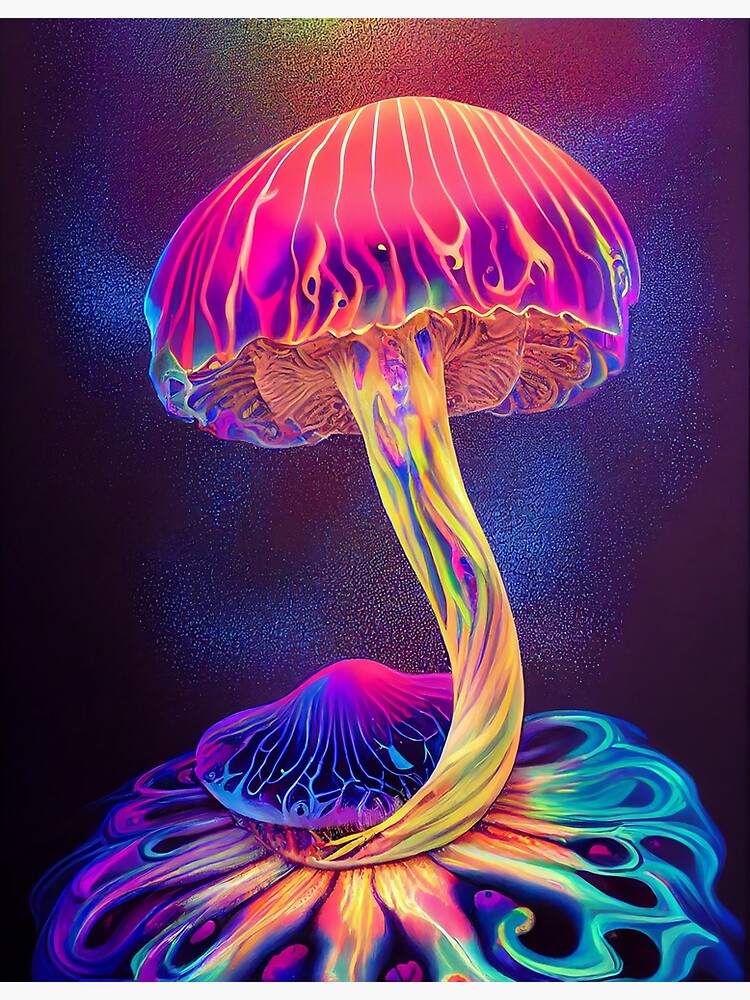 "UV reactive mushroom art" Poster for Sale by Fluiid | Redbubble