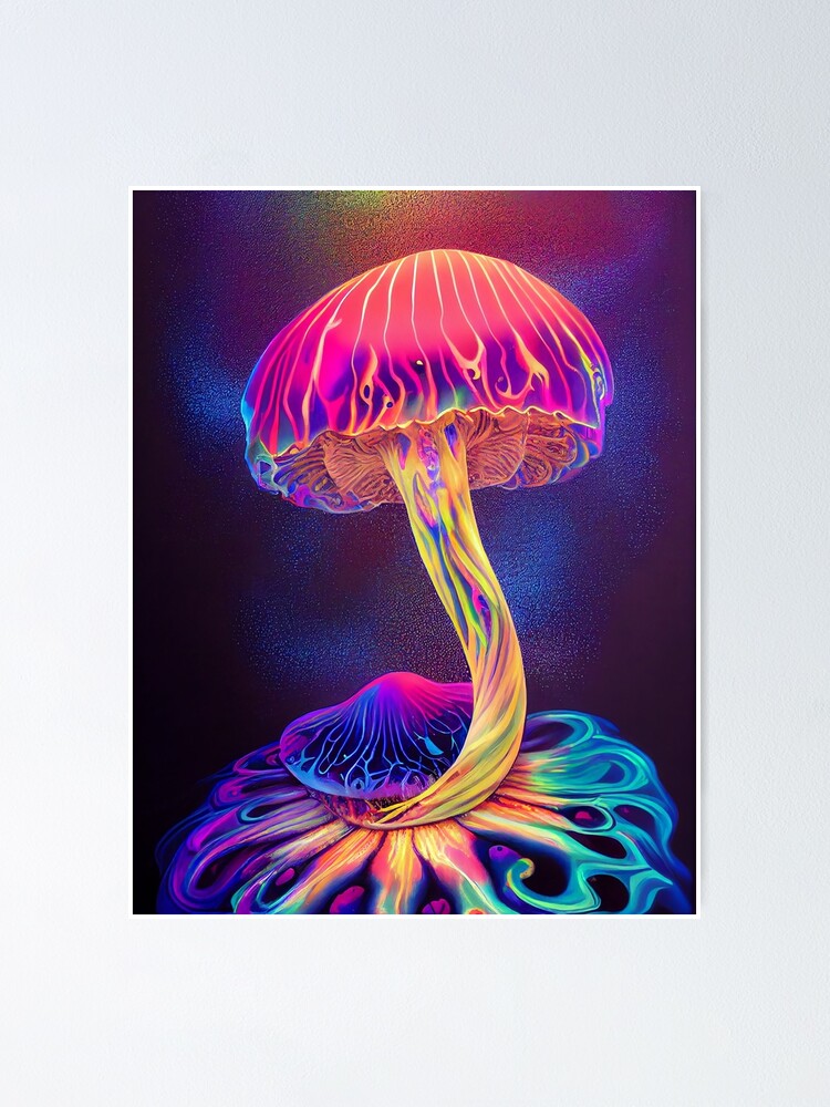 "UV reactive mushroom art" Poster for Sale by Fluiid | Redbubble