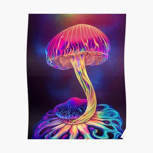 "UV reactive mushroom art" Poster for Sale by Fluiid | Redbubble