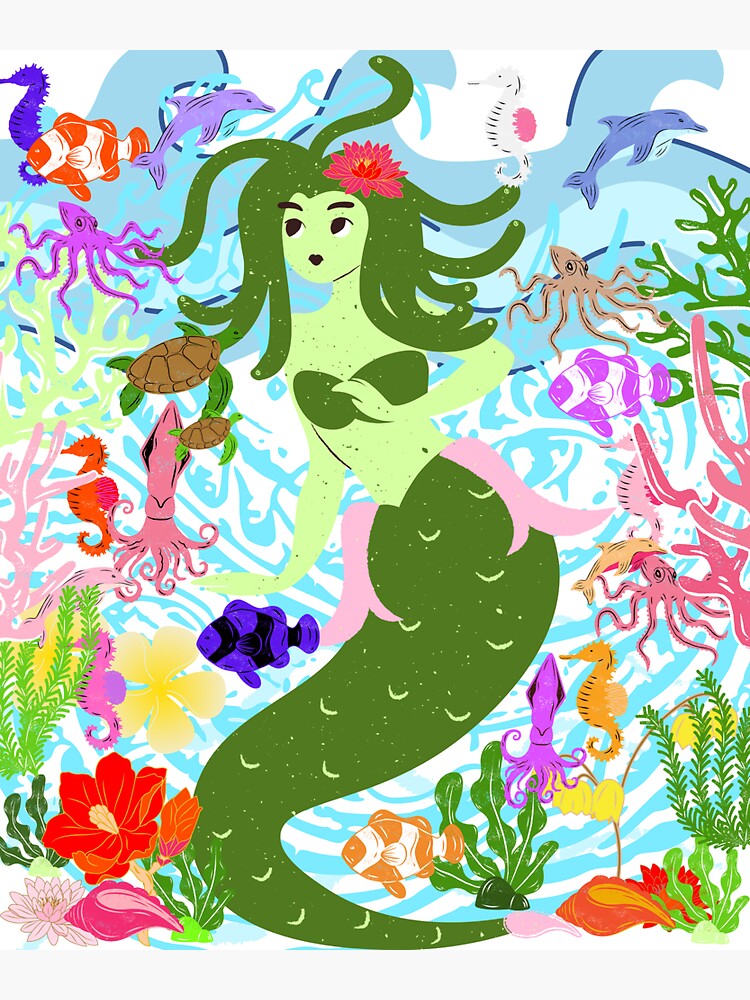 "Medusa Mermaid " Sticker for Sale by technewszone | Redbubble