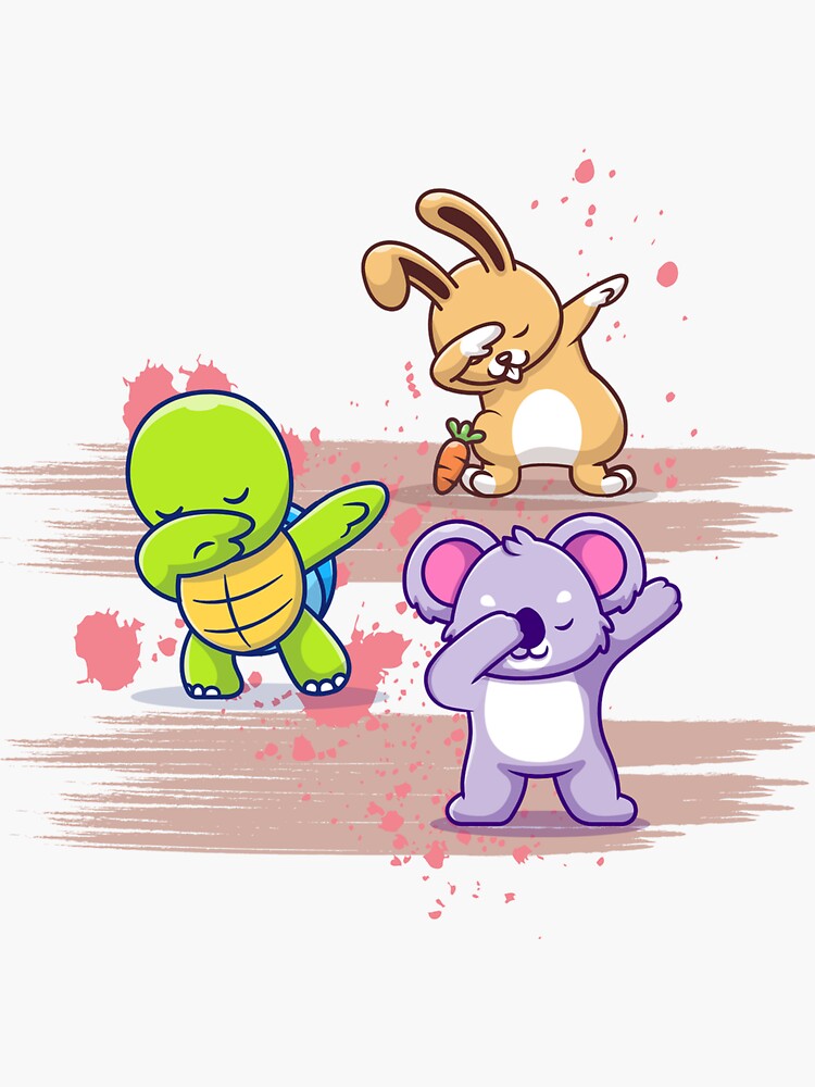 "Dabbing rabbit, turtle and koala bear on the street" Sticker for Sale ...