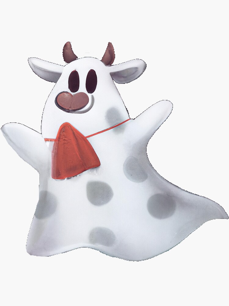 "Cute Spooky Ghost Cow Cartoon" Sticker for Sale by caraxobert | Redbubble
