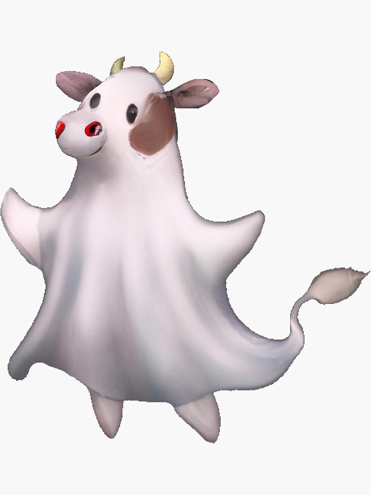 "Cute Spooky Ghost Cow Cartoon" Sticker for Sale by caraxobert | Redbubble