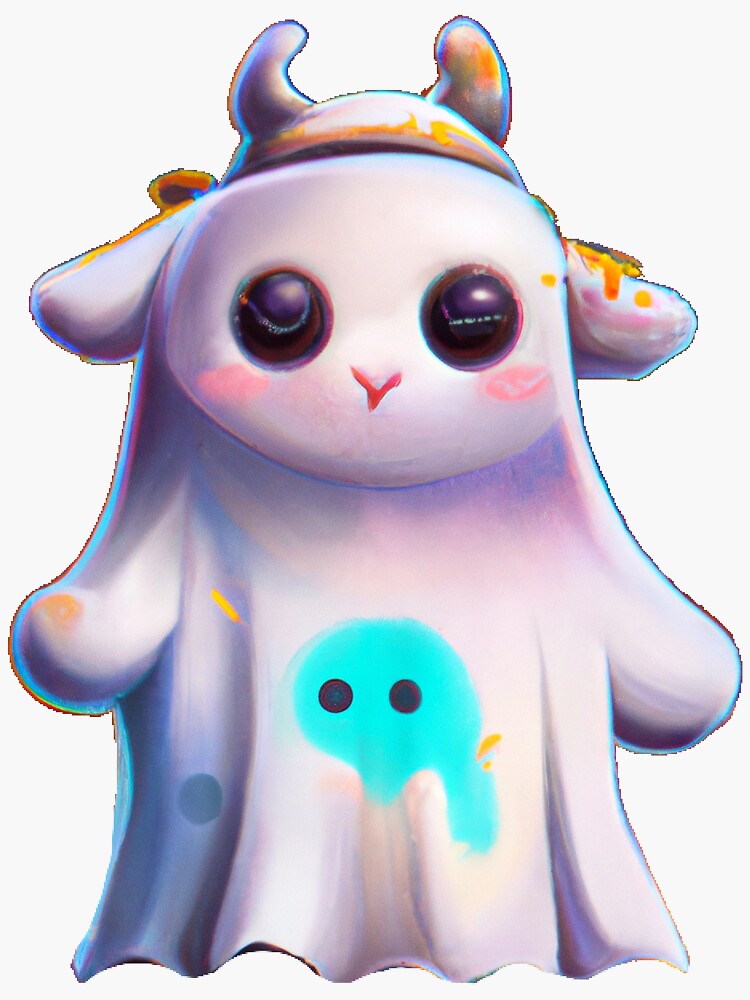 "Cute Spooky Ghost Cow Cartoon" Sticker for Sale by caraxobert | Redbubble