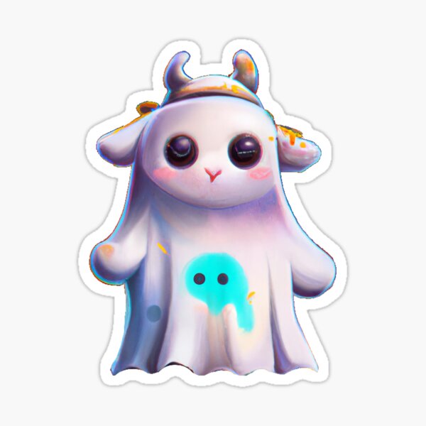 "Cute Spooky Ghost Cow Cartoon" Sticker for Sale by caraxobert | Redbubble