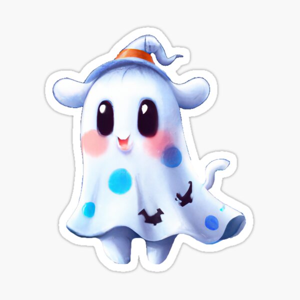"Cute Spooky Ghost Cow Cartoon" Sticker for Sale by caraxobert | Redbubble