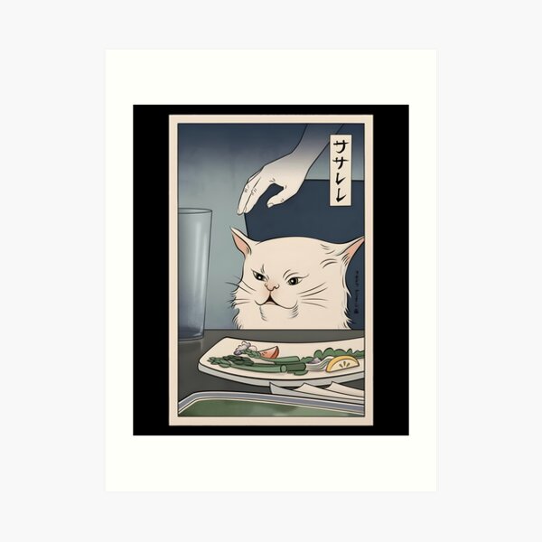 "Japanese Lady yelling at cat meme" Art Print for Sale by CarolinClark ...
