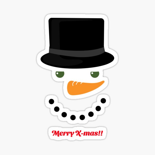 "Merry Christmas and X-Mas Snow man design " Sticker for Sale by ...