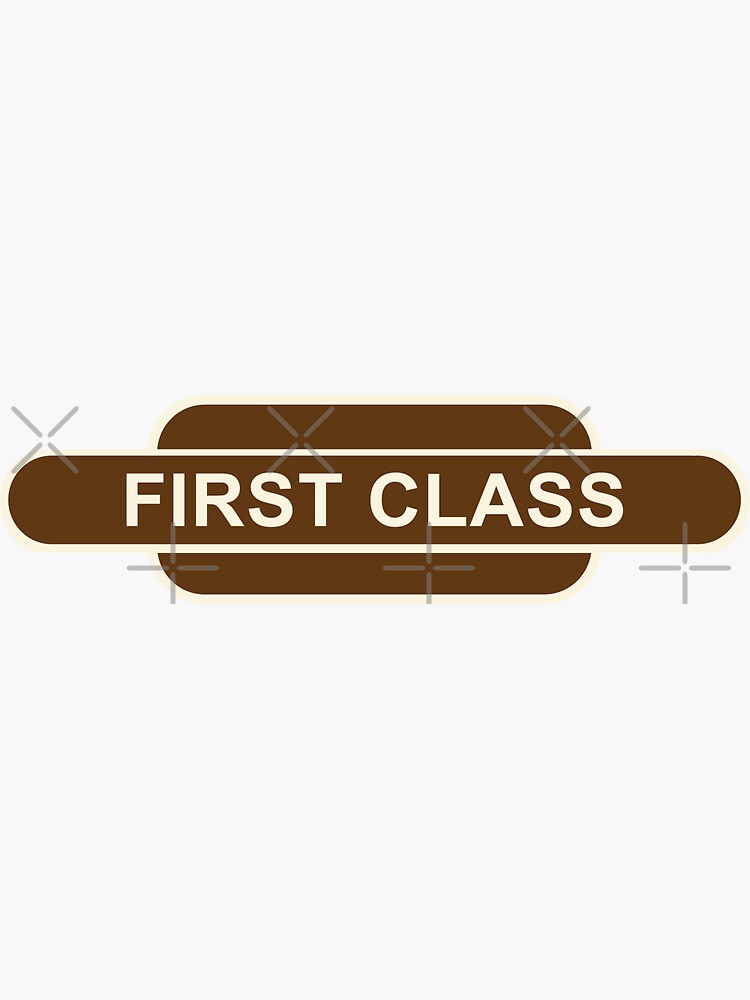 "First Class Train Carriage Vintage Totem Sign" Sticker for Sale by ...