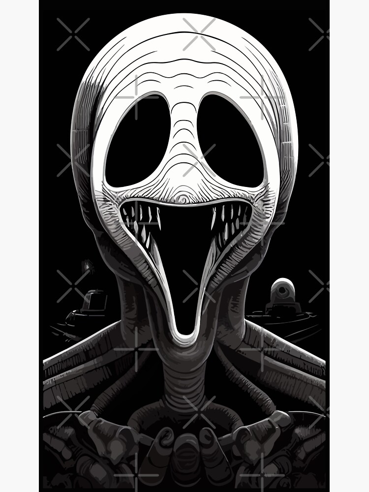 "Scary Ghost Face" Sticker for Sale by YummaTsuki | Redbubble