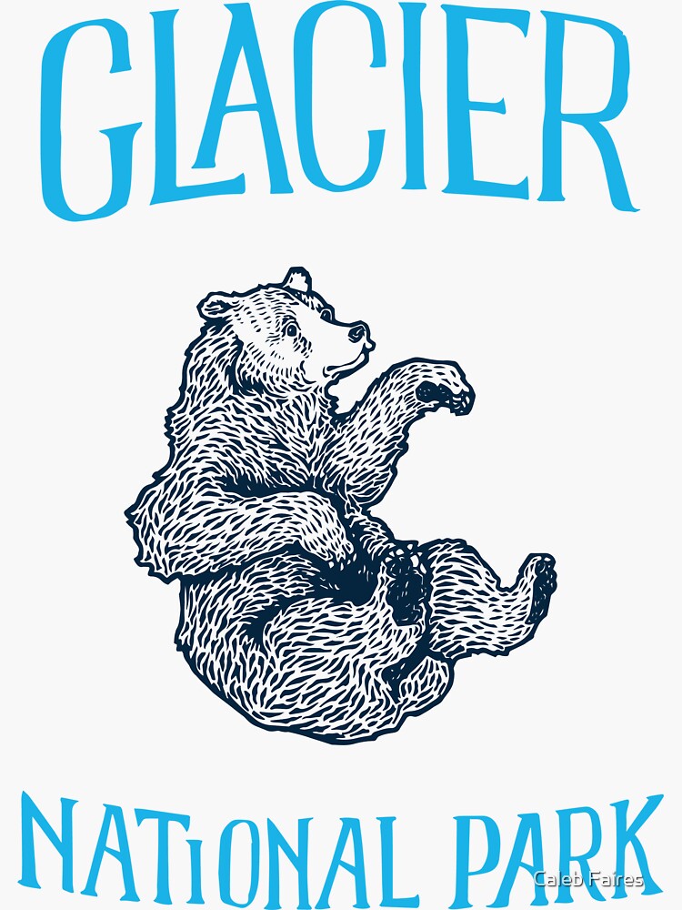 "Glacier National Park: Falling Grizzly Bear" Sticker for Sale by ...