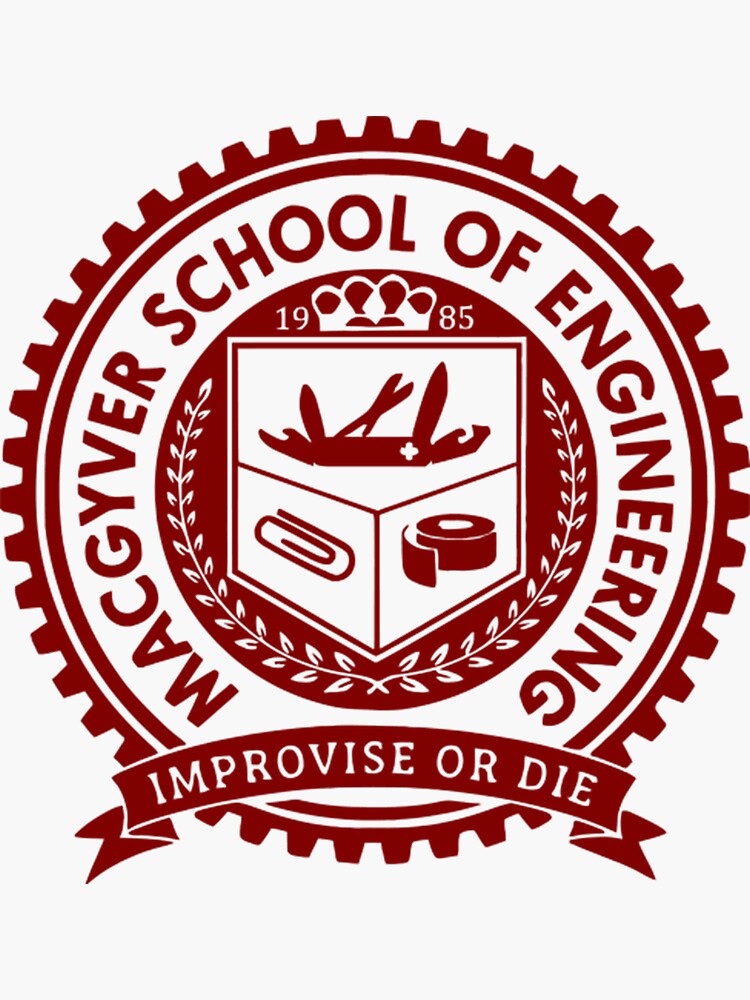 "MacGyver School of Engineering logo vintage" Sticker for Sale by ...