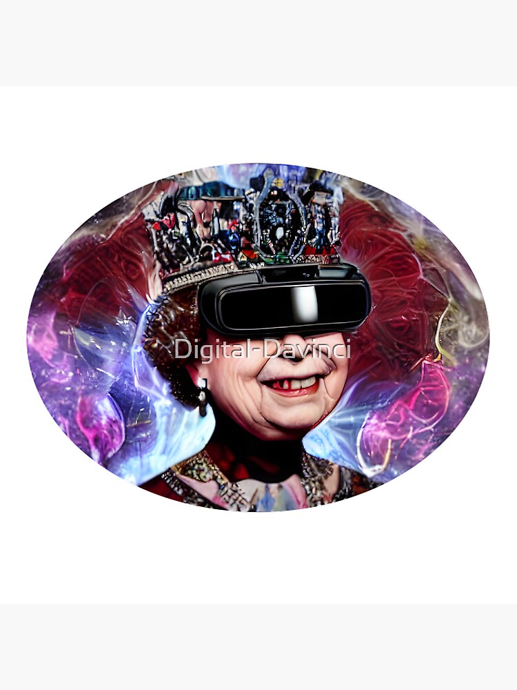 "Happy Old Red Queen in VR Metaverse" Art Print for Sale by Digital ...