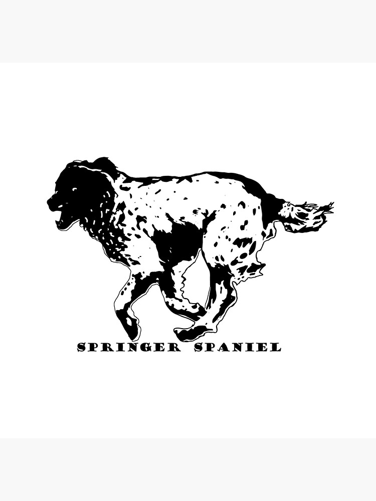 "Springer Spaniel in Action: Black and White Logo" Photographic Print ...
