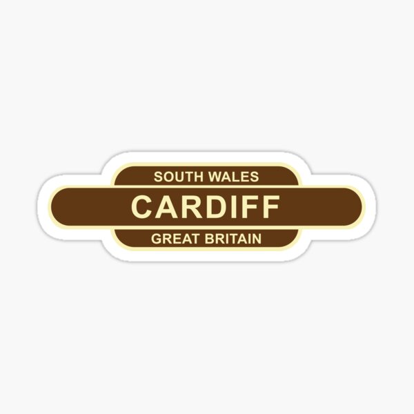 "Vintage Cardiff Railway Train Station Sign" Sticker for Sale by ...