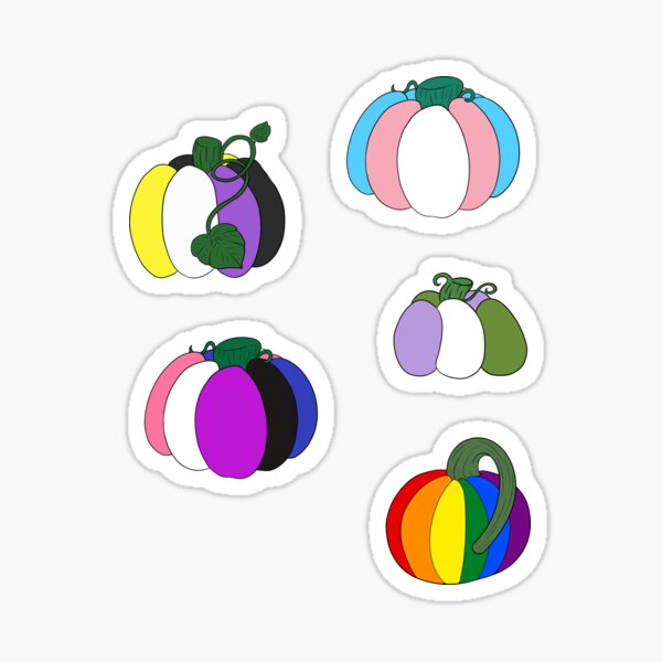 "LGBTQIA+ Gender Pride Pumpkins" Sticker for Sale by MagpieFeet | Redbubble