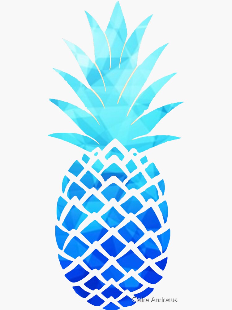 "Geometric Blue Design Pineapple Sticker" Sticker for Sale by ...