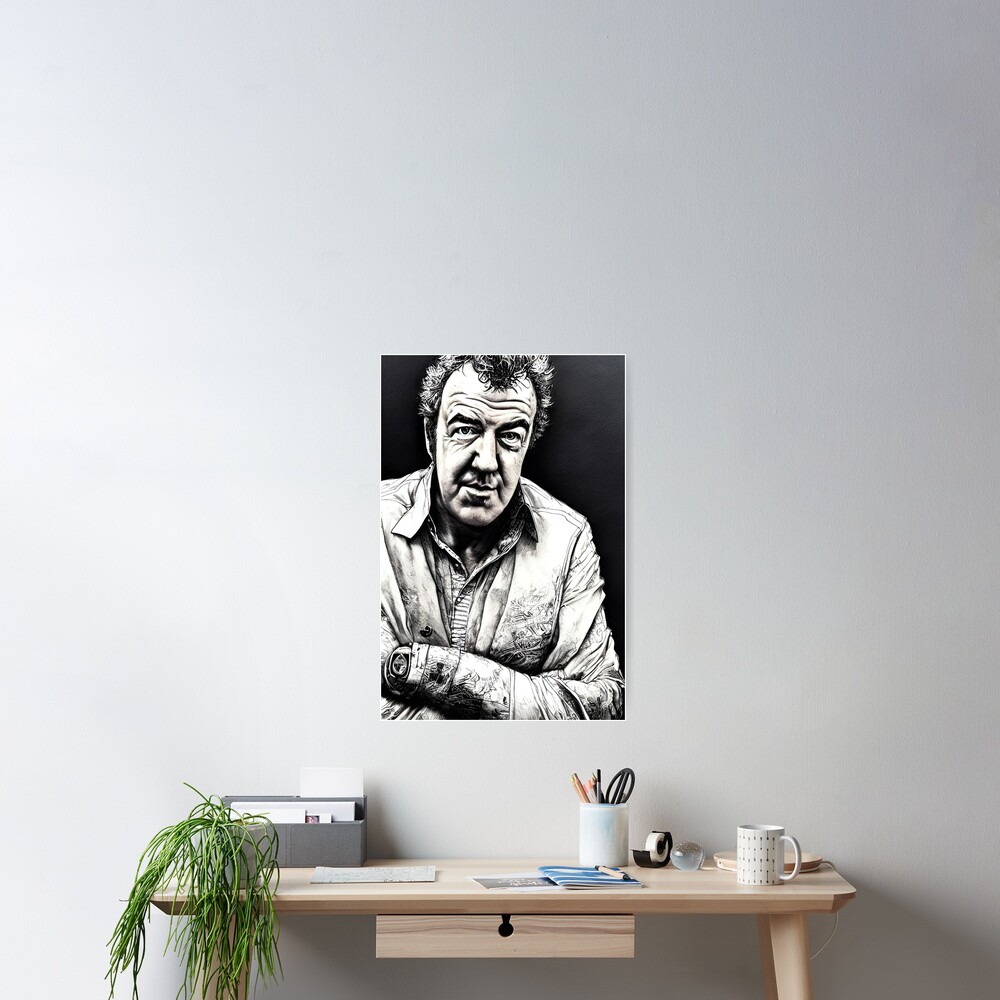 "Jeremy Clarkson black and white portrait " Poster for Sale by ...