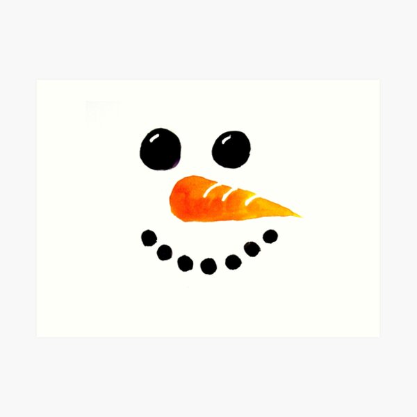 "Snowman Face" Art Print by PaintedbyCarol | Redbubble