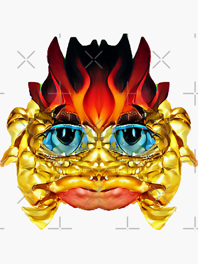 "Golden Dragon Mask" Sticker for Sale by Byterra-Artech | Redbubble