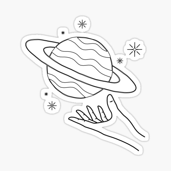 " Saturn in hand Drawing Hand Saturn planet " Sticker for Sale by Tonytops | Redbubble
