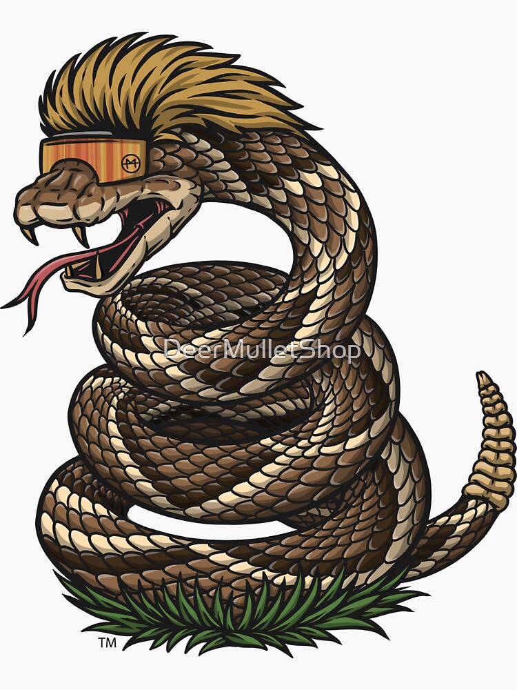 "Rattlesnake Mullet" Sticker for Sale by DeerMulletShop | Redbubble