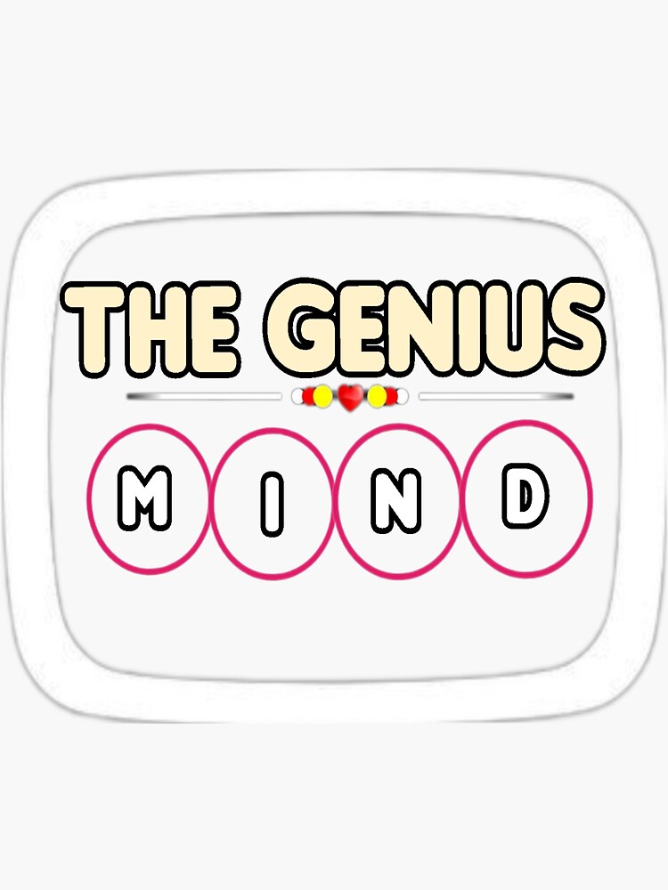 "Best Design Tee ! The Genius Mind" Sticker for Sale by EduReddy ...