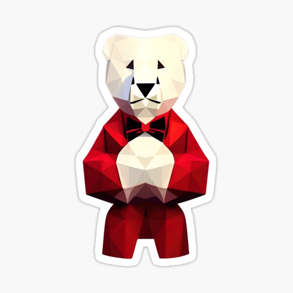 "White Shaolin Bear in Red Suit" Sticker for Sale by PolygonXYZ | Redbubble