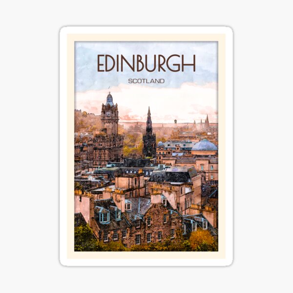 "Edinburgh Travel Art" Sticker for Sale by NIFRO ART | Redbubble