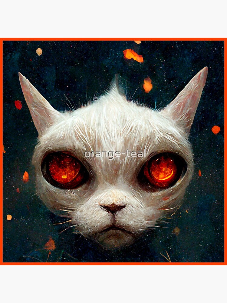 "Evil Kitty" Sticker for Sale by orange-teal | Redbubble