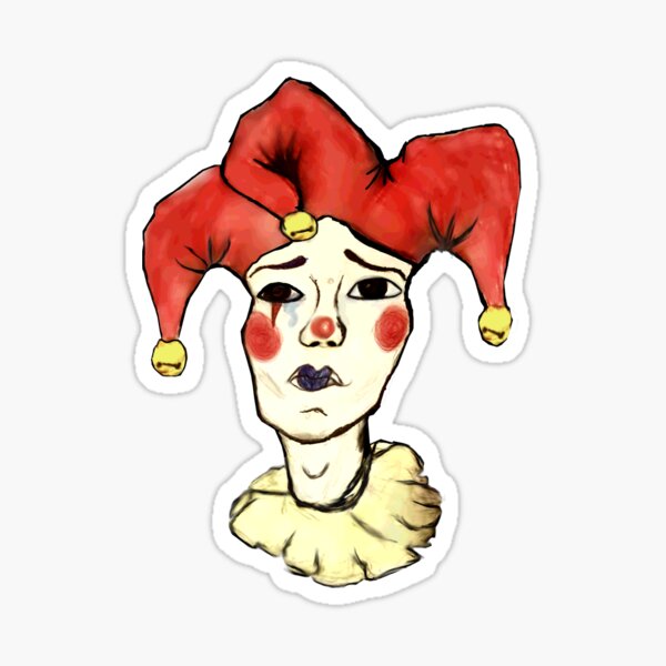 "pierrot" Sticker for Sale by alienhexfriend | Redbubble