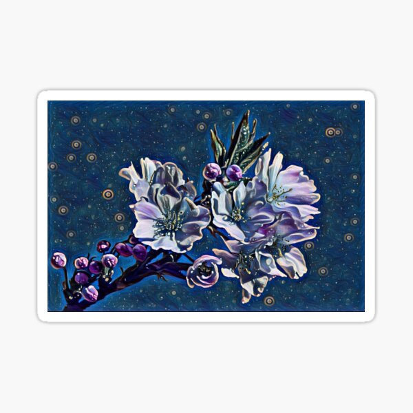 "CHERRY BLOSSOMS" Sticker for Sale by KatisDesign | Redbubble