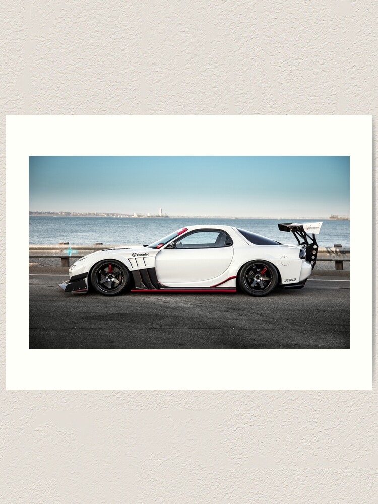 "Widebody Mazda RX7 " Art Print for Sale by MikeKuhnRacing | Redbubble