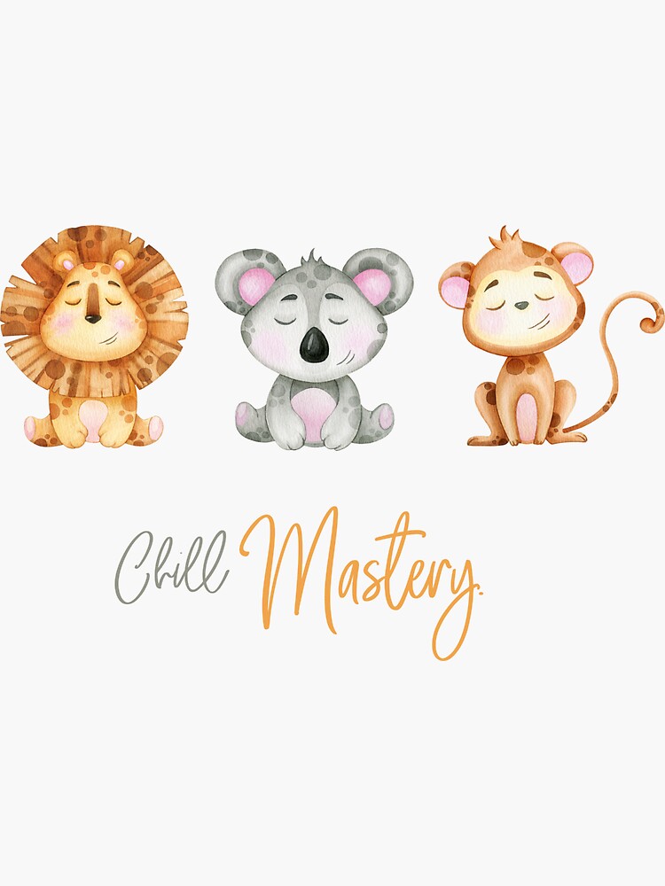 Pegatina «Chill Mastery - El tema "Solo relájate" para niños» de wavepointer | Redbubble