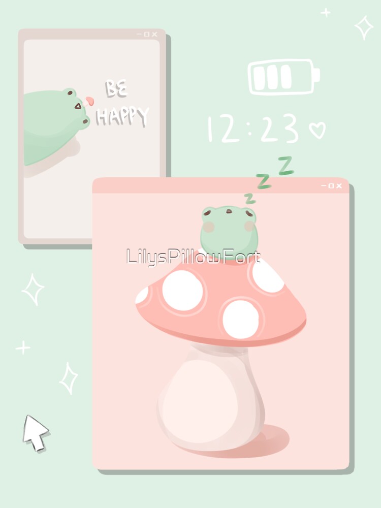 "Pastel Cottage-core Frog Desktop " Sticker for Sale by LilysPillowFort ...