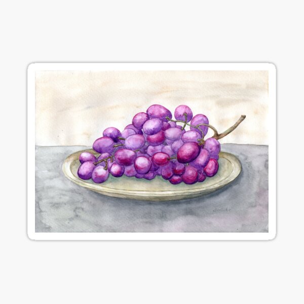 "grapes on plate" Sticker for Sale by SandraSteinke | Redbubble