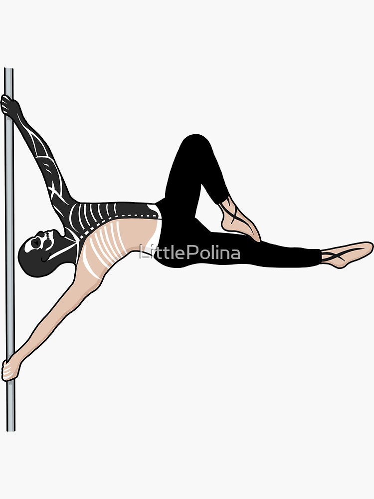 "Male poledancer skeleton" Sticker for Sale by LittlePolina | Redbubble