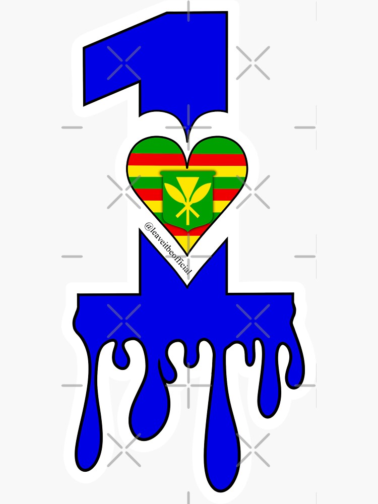 "One Love (blue with Hawaiian flag)" Sticker for Sale by Leave-It-Be ...
