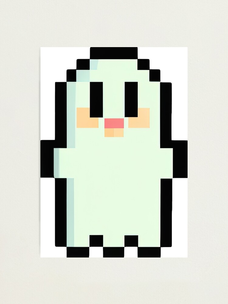 "Cute blushing ghost - pixel art" Photographic Print for Sale by betes ...