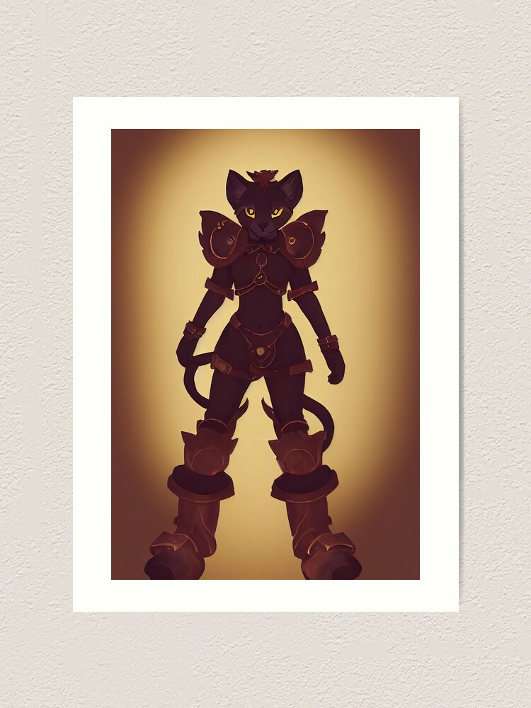 Lámina artística «Dragón de titanio Una linda leona antropomórfica Fursona Paladín de Mingch» de ...