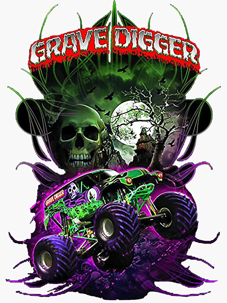 "grave digger monster jam monster truck " Sticker for Sale by ...