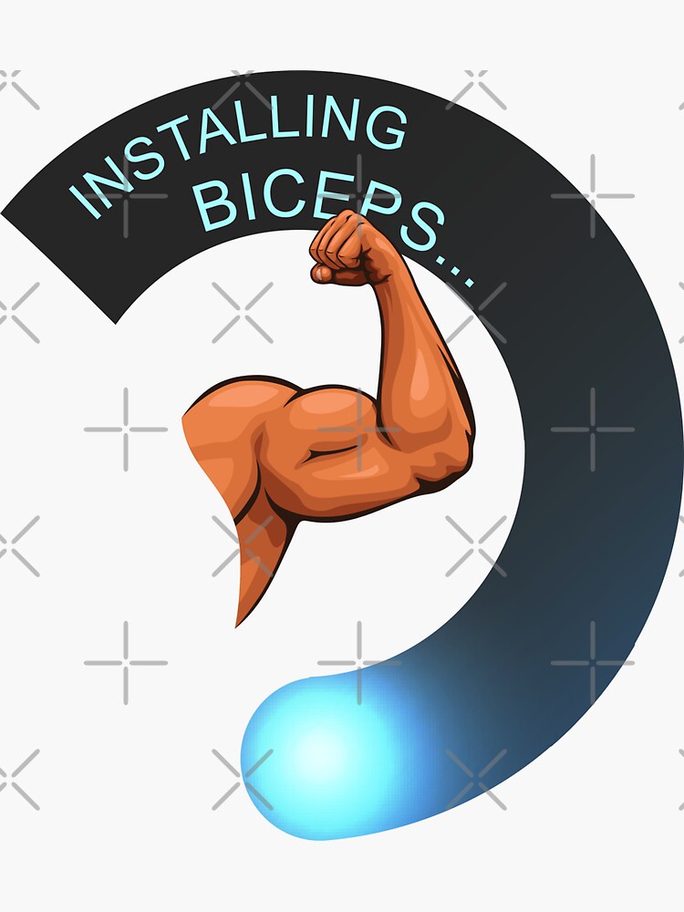 "Fitness Bodybuilding Shirt - Installing Biceps" Sticker for Sale by ...