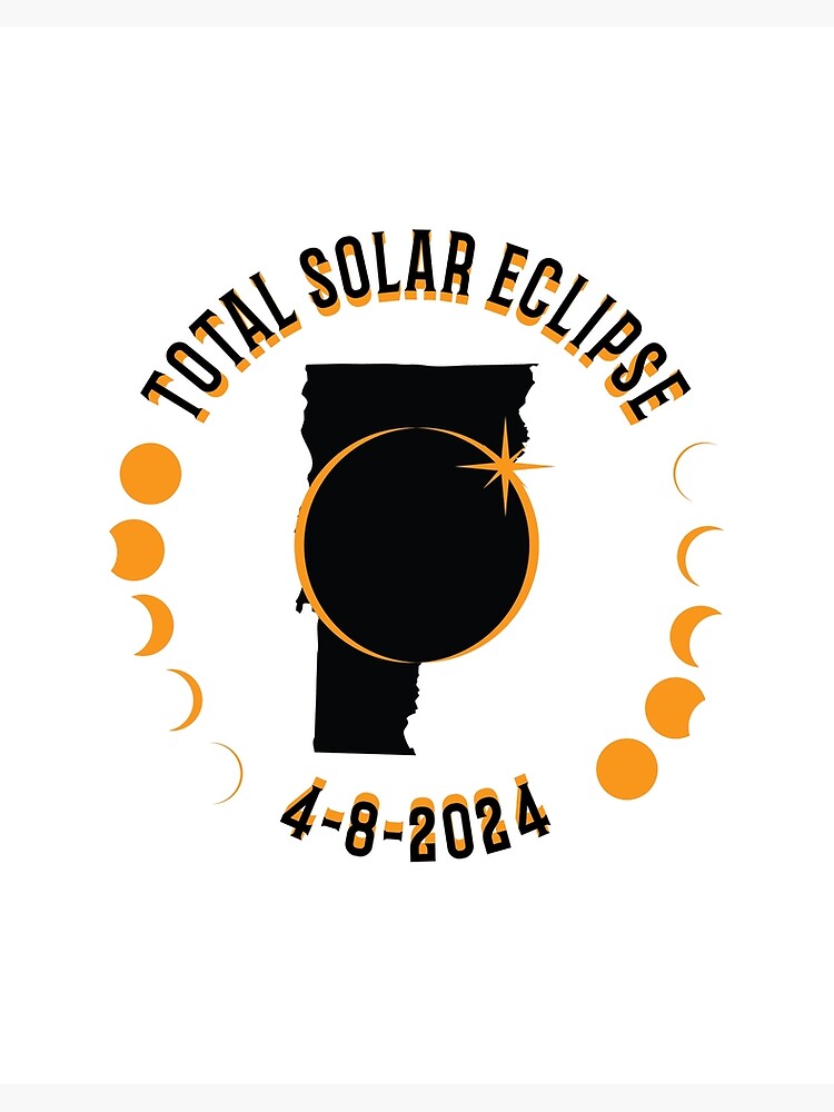 "Vermont Total Solar Eclipse Path 2024 Eclipse Souvenir " Art Board ...