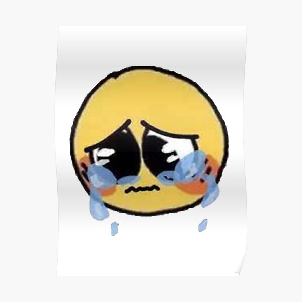 "Cursed Cry Emoji" Poster for Sale by pascaraul | Redbubble