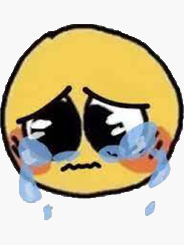 "Cursed Cry Emoji" Sticker for Sale by pascaraul | Redbubble